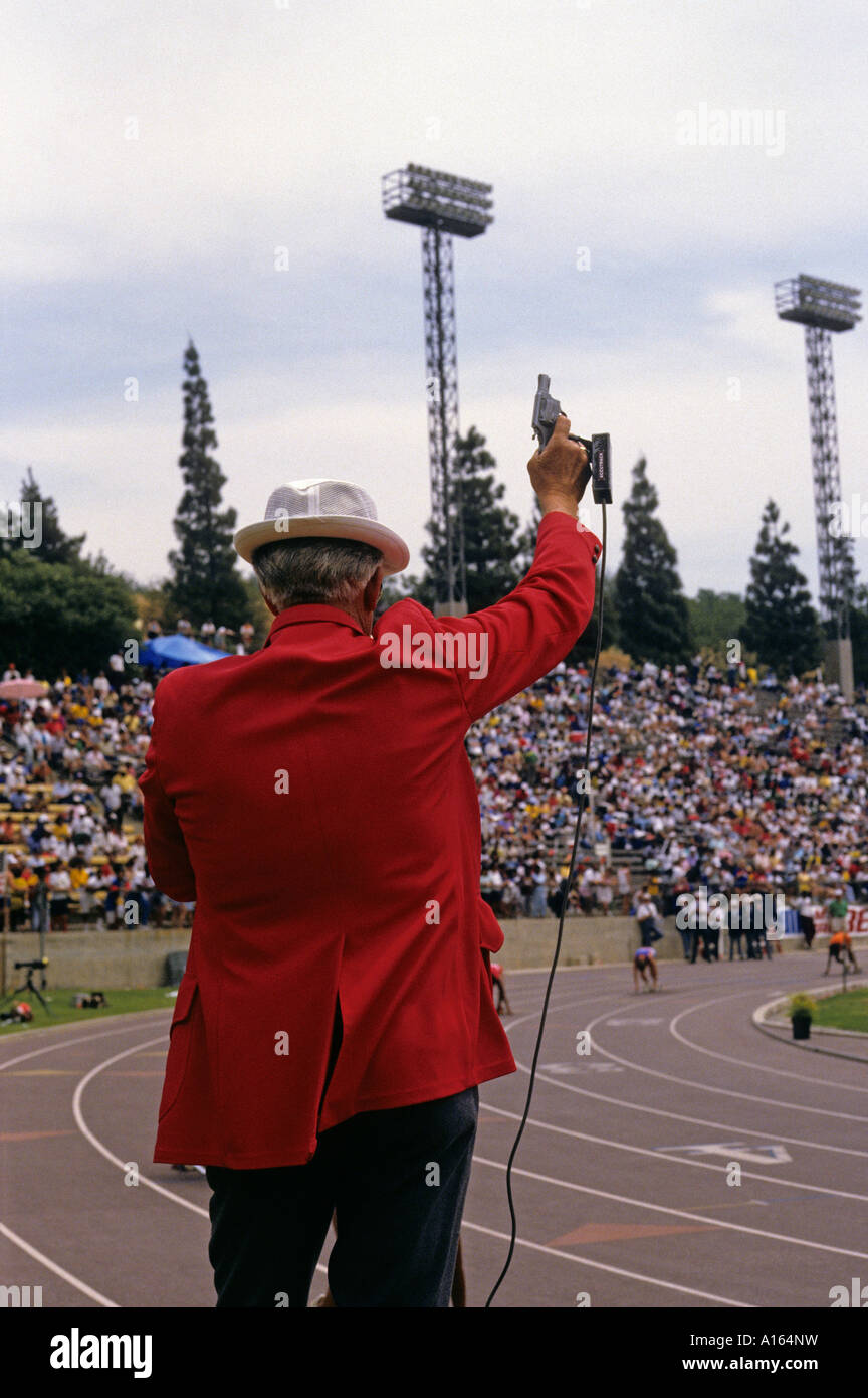 Digital stock image of official with starter gun at track meet Stock ...
