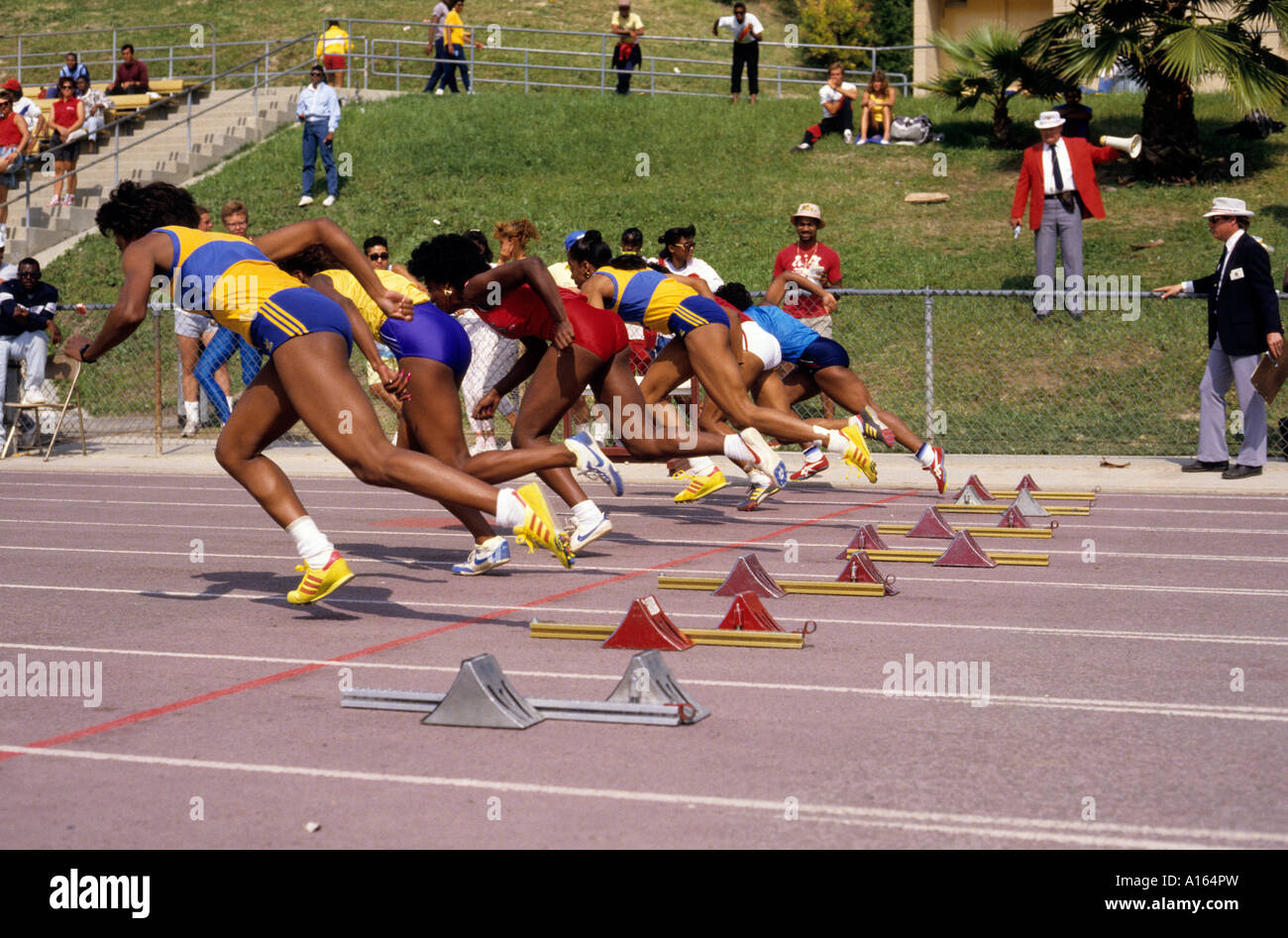 Digital stock image of female athletes competing in track meet Stock ...