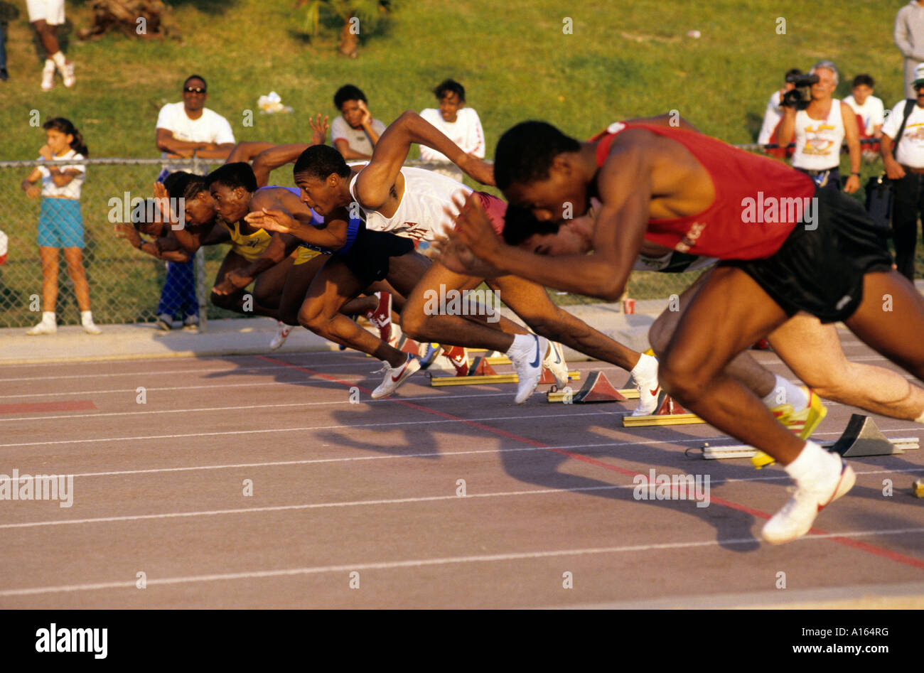 Digital stock image of male athletes competing in track meet Stock ...