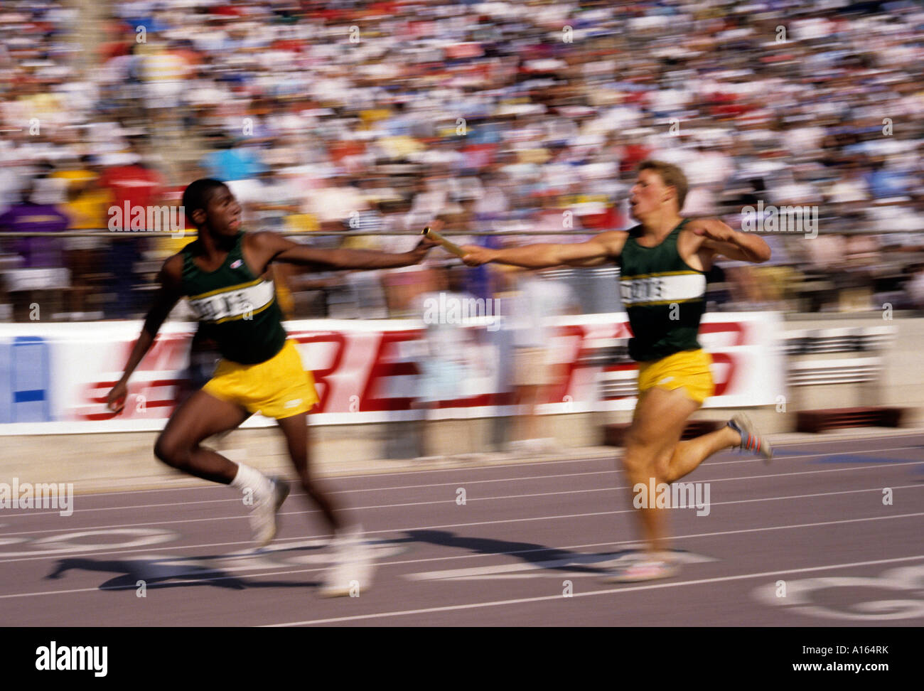Digital stock image of male athletes competing in track meet Stock ...