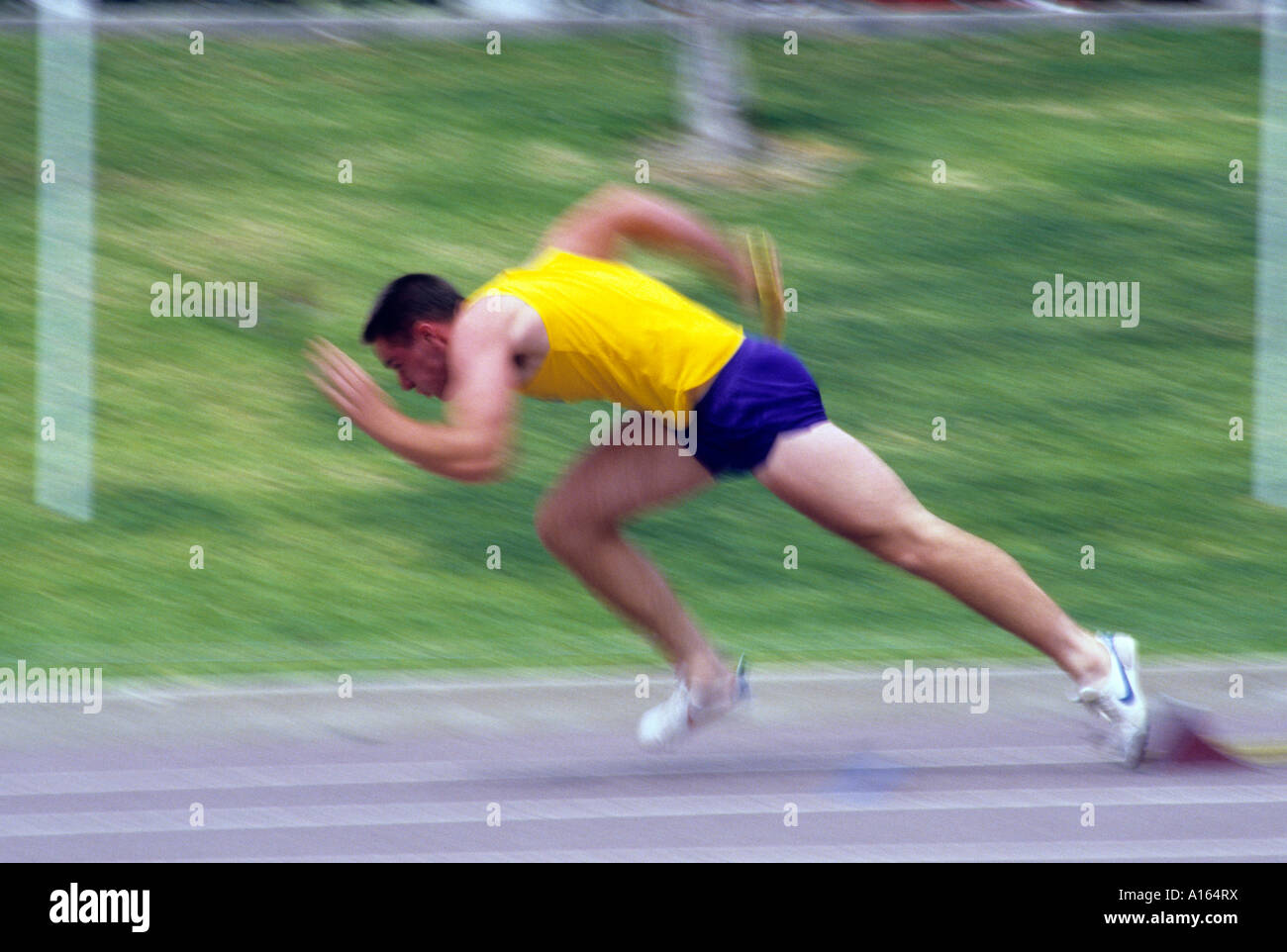 Digital stock image of male athlete competing in track meet Stock Photo ...