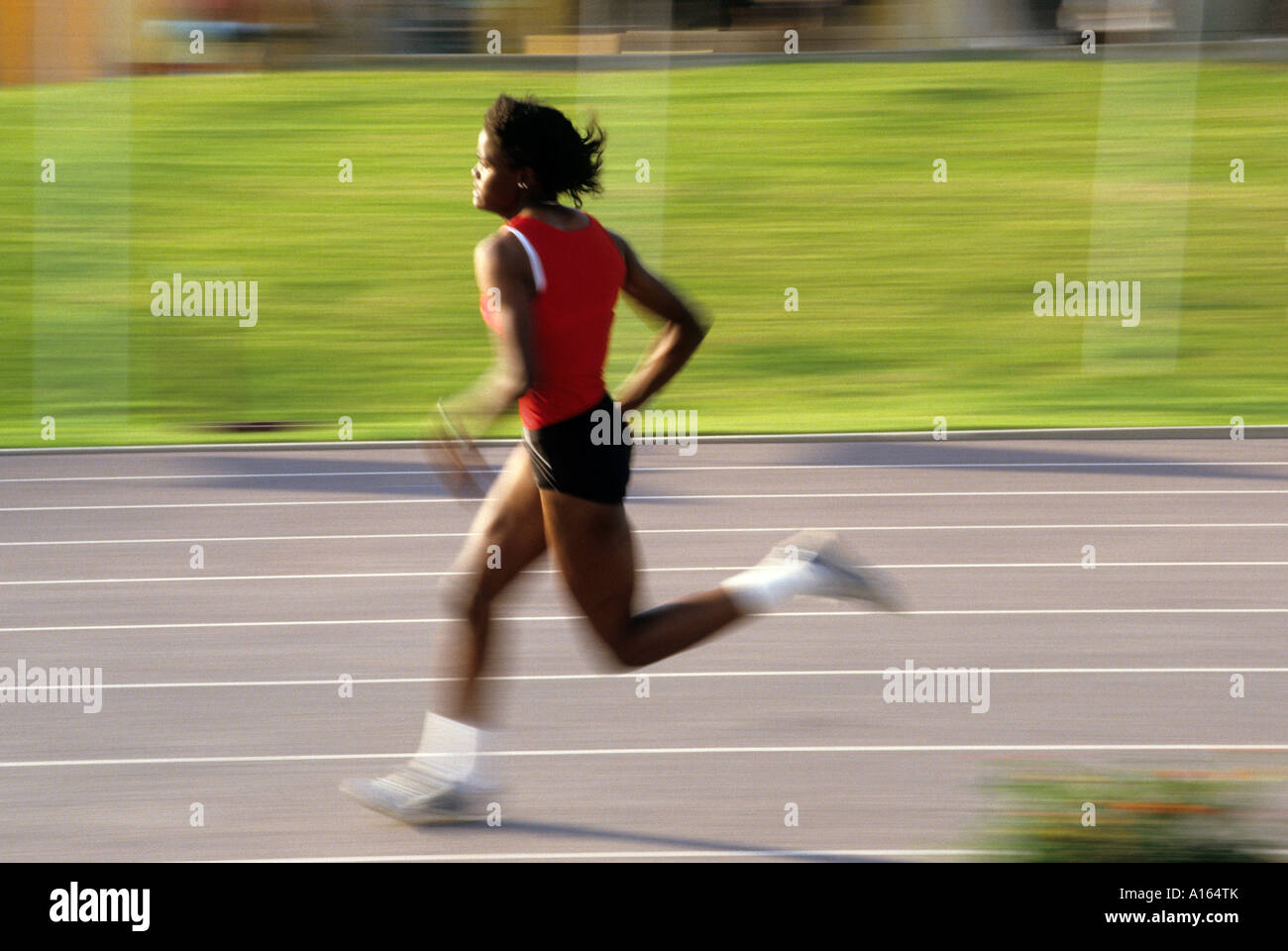 Digital stock image of female athlete competing in track meet Stock ...