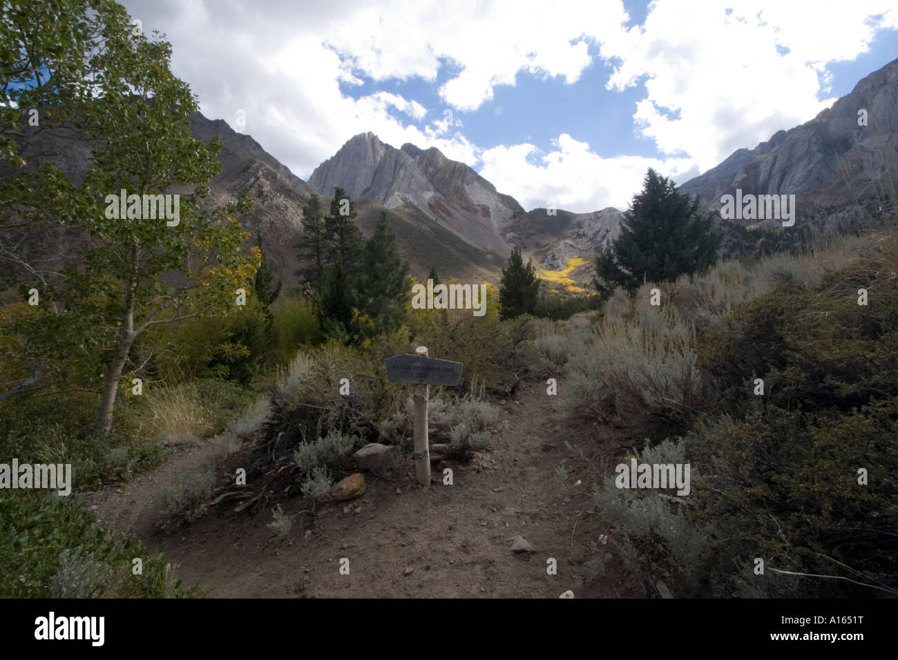 Digital stock image of fall foliage and trail around Convict Lake in ...