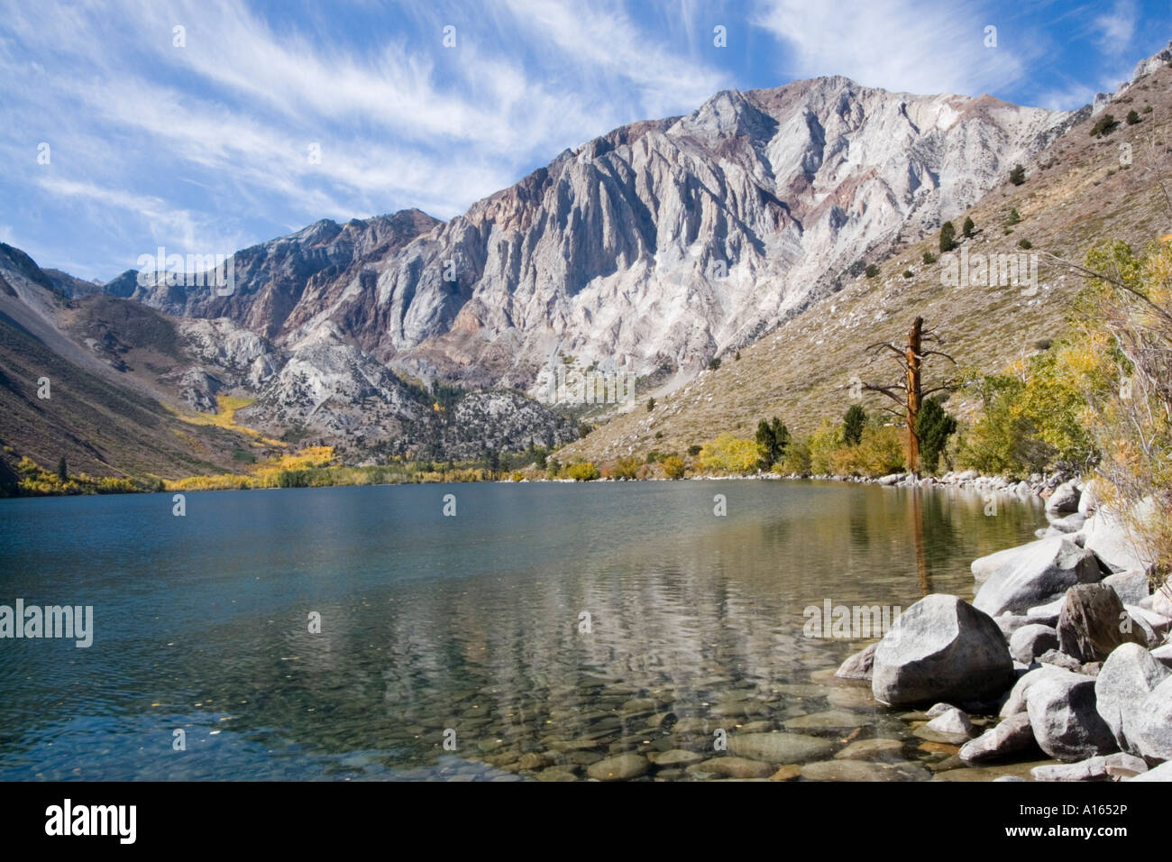 Digital stock image of fall foliage and mountains around Convict Lake ...