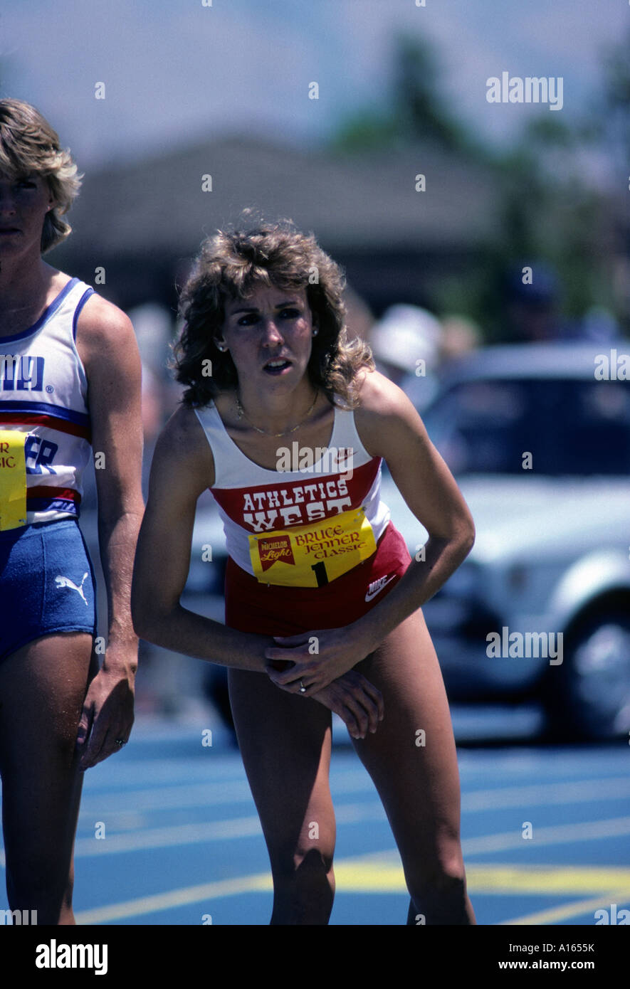 Digital stock image of Mary Decker Slaney running in track meet Stock ...