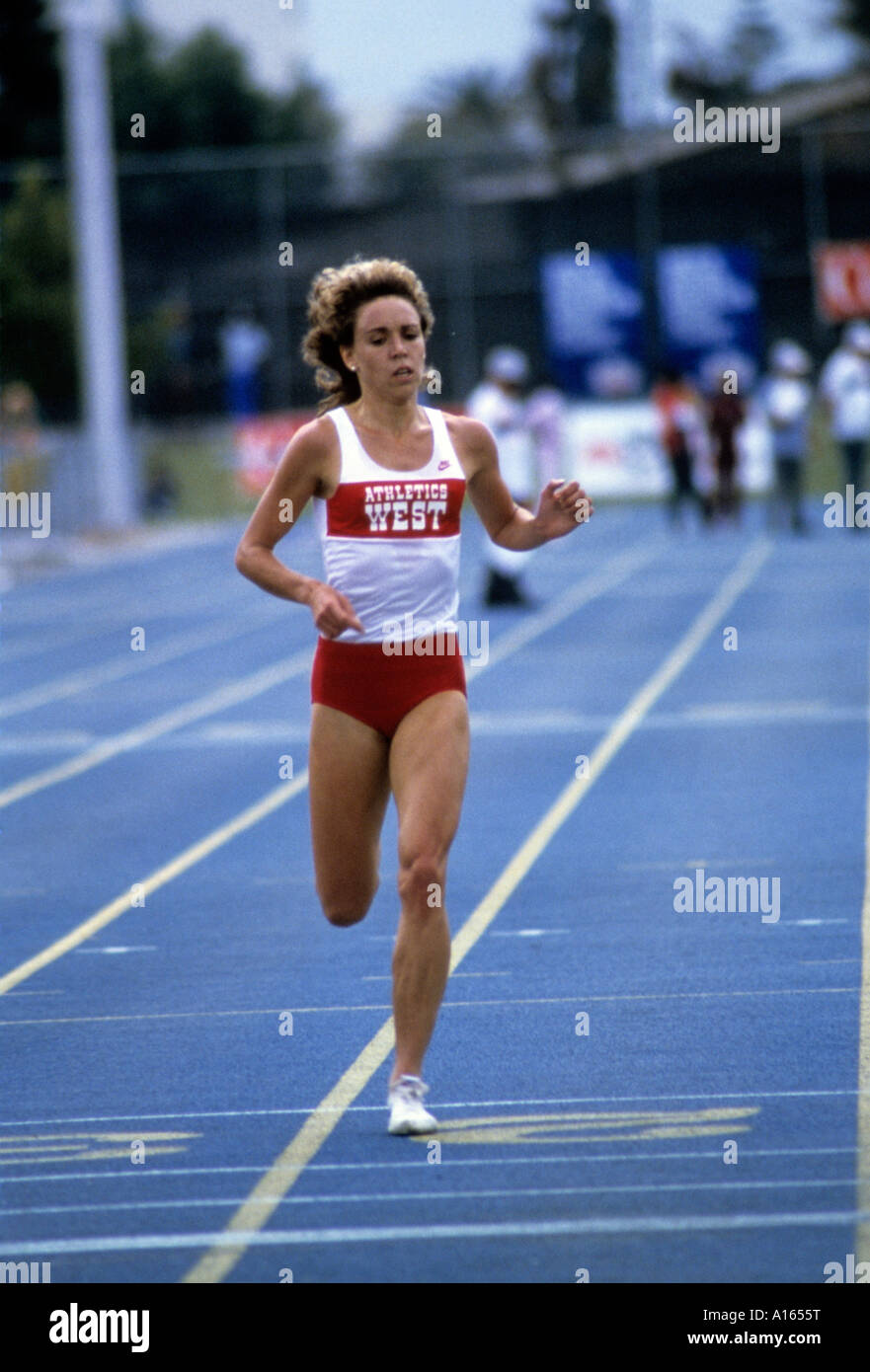Digital stock image of Mary Decker Slaney running in track meet Stock ...