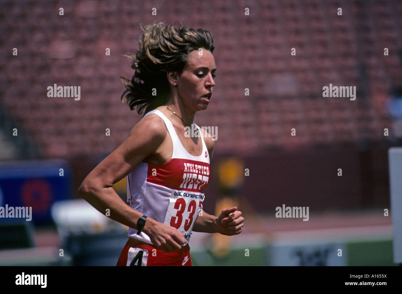 Digital stock image of Mary Decker Slaney running in track meet Stock ...