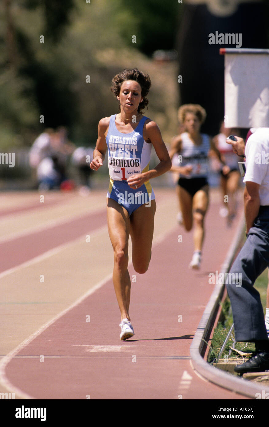 Digital stock image of Mary Decker Slaney running in track meet Stock ...