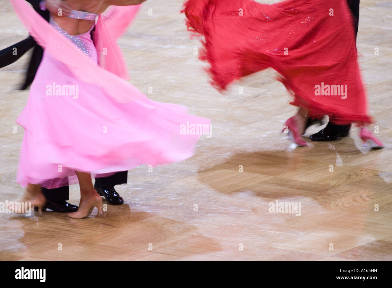 Professional ballroom dancers performing in the Standard Dance ...