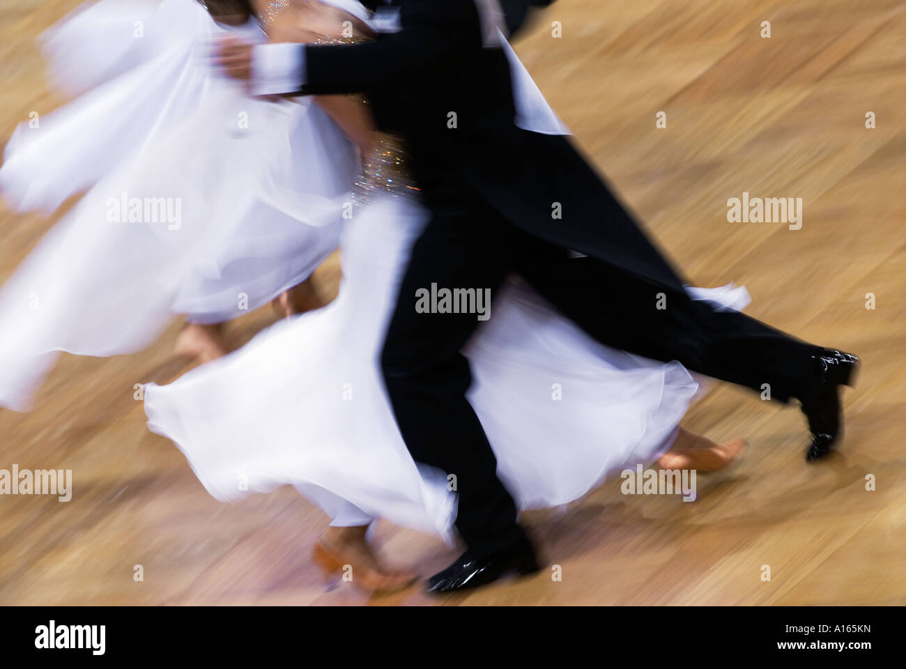 Professional ballroom dancers performing in the Standard Dance ...