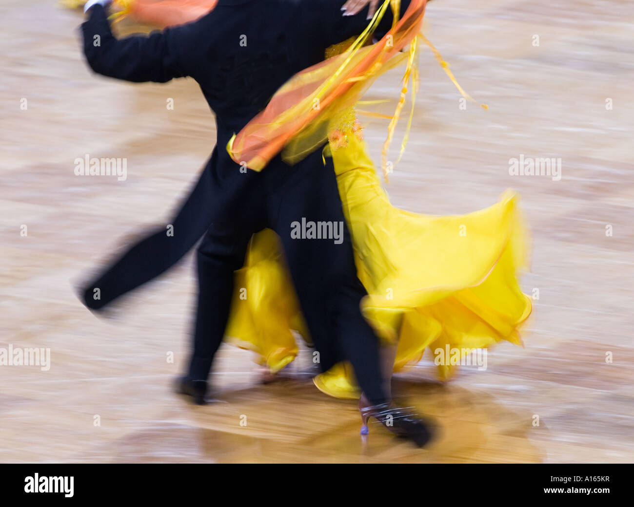 Professional ballroom dancers performing in the Standard Dance ...