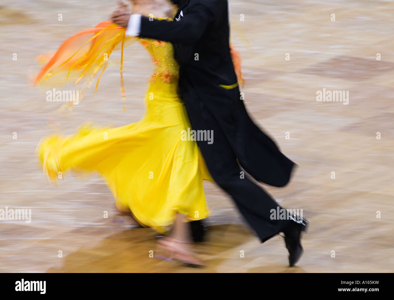 Professional ballroom dancers performing in the Standard Dance ...