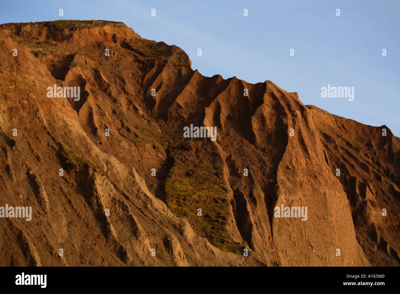 Eroded cliff face at the Brigg, Filey, North Yorkshire, England, UK ...
