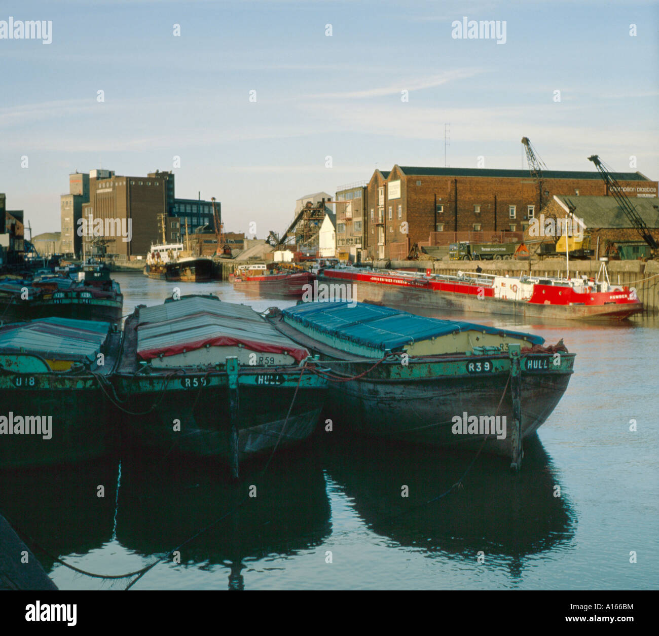 Barges on the River Hull Kingston Upon Hull Humberside UK Stock Photo ...