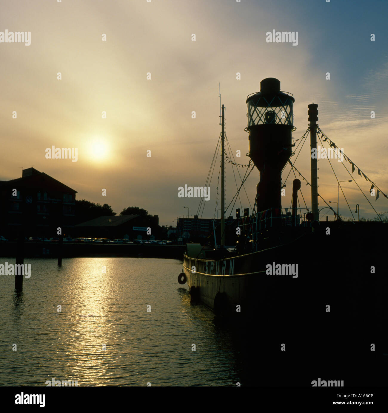 Spurn Point light ship at sunset Hull Marina Kingston Upon Hull ...