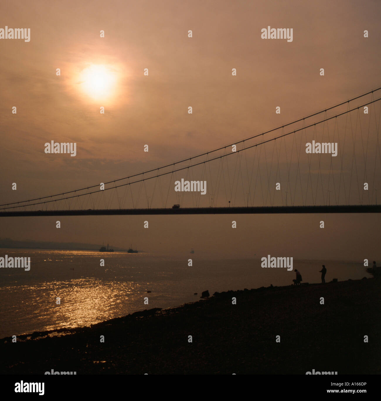 Humber bridge sunset Hull Humberside UK Stock Photo - Alamy