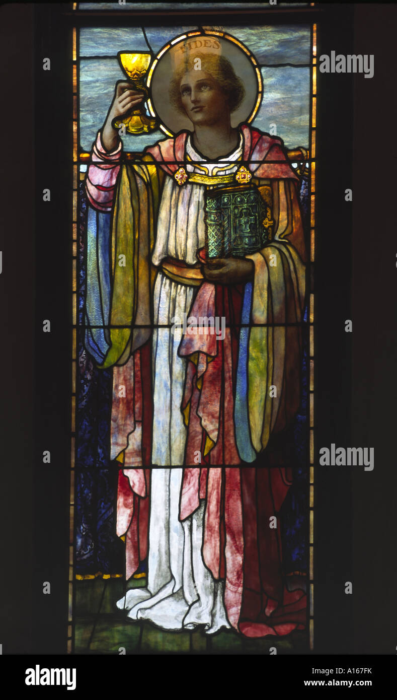 Stained glass at window in St Augustine Trinity Church, St Augustine ...