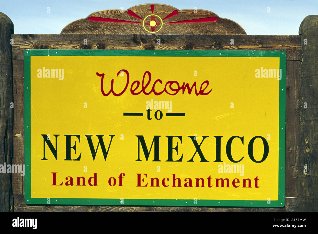 Highway welcome sign, New Mexico, USA Stock Photo - Alamy