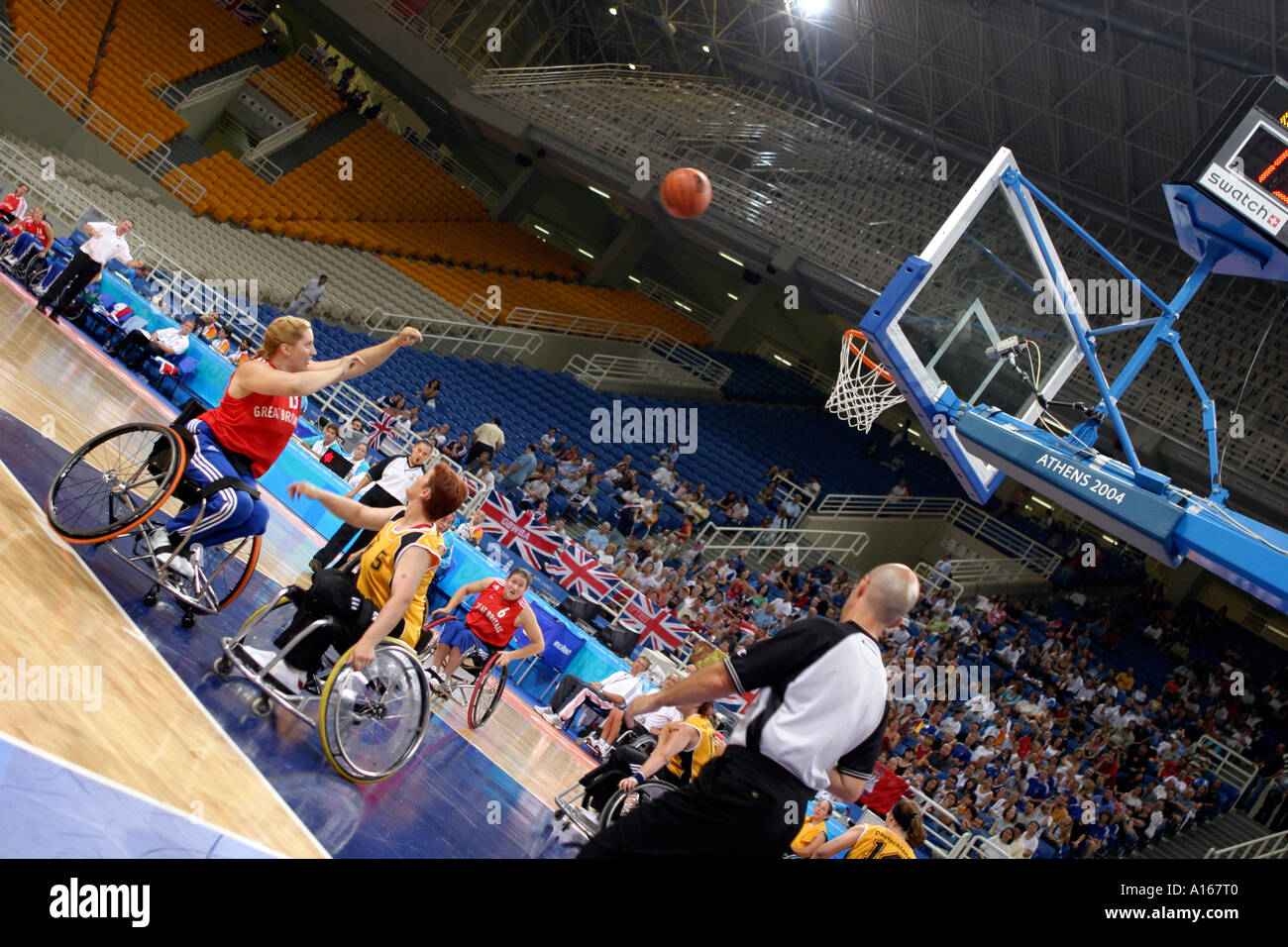Game wheelchair basketball between great britain hi-res stock ...