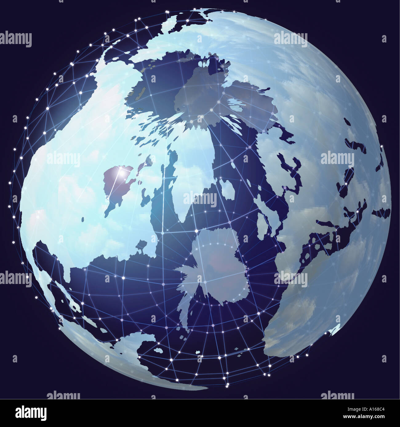 Globe Earth Computergraphic translucent with antarctica Stock Photo - Alamy