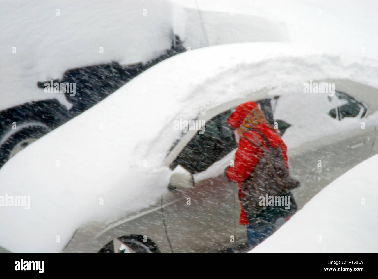 Clearing Snow after Storm Stock Photo - Alamy