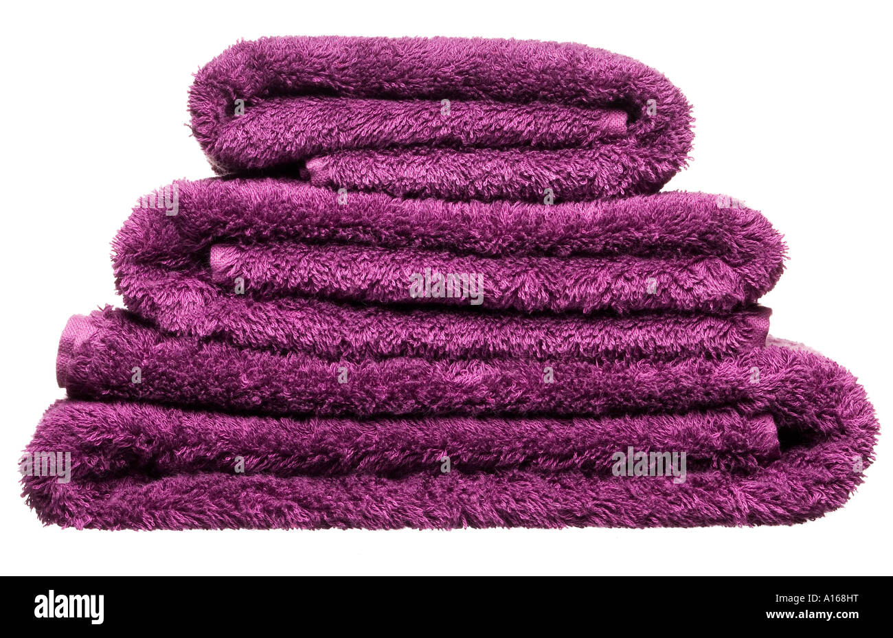 Purple towel set Stock Photo - Alamy