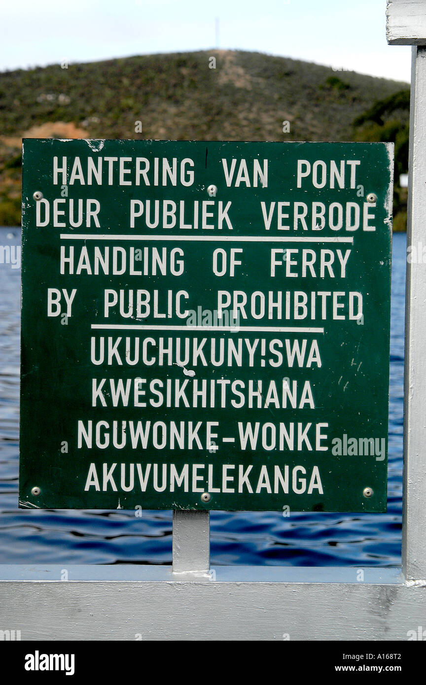 RSA South Africa traffic Sign ferry river boat Stock Photo - Alamy