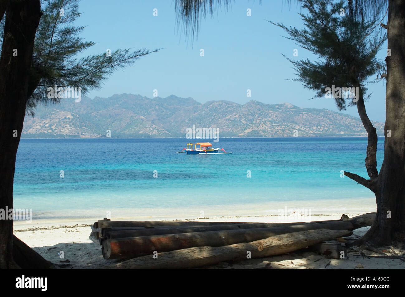 Boat On Sea, Lombok Stock Photo - Alamy