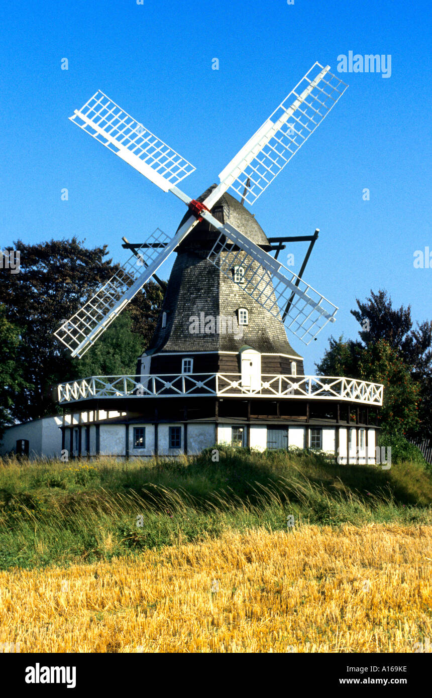 Windmill Aero Denmark Danish Stock Photo - Alamy