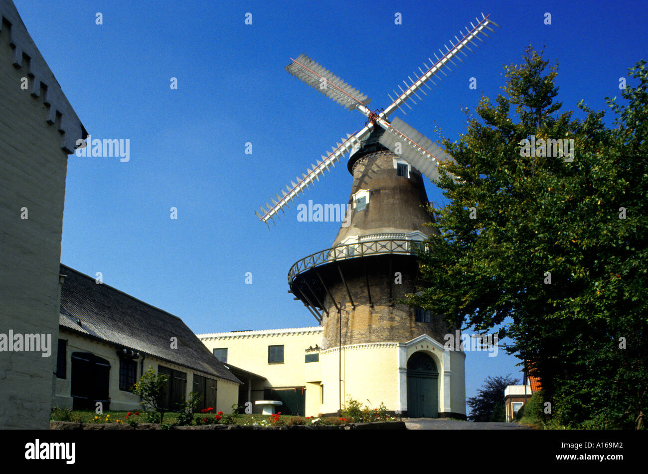 Windmill Aero Denmark Danish Stock Photo - Alamy