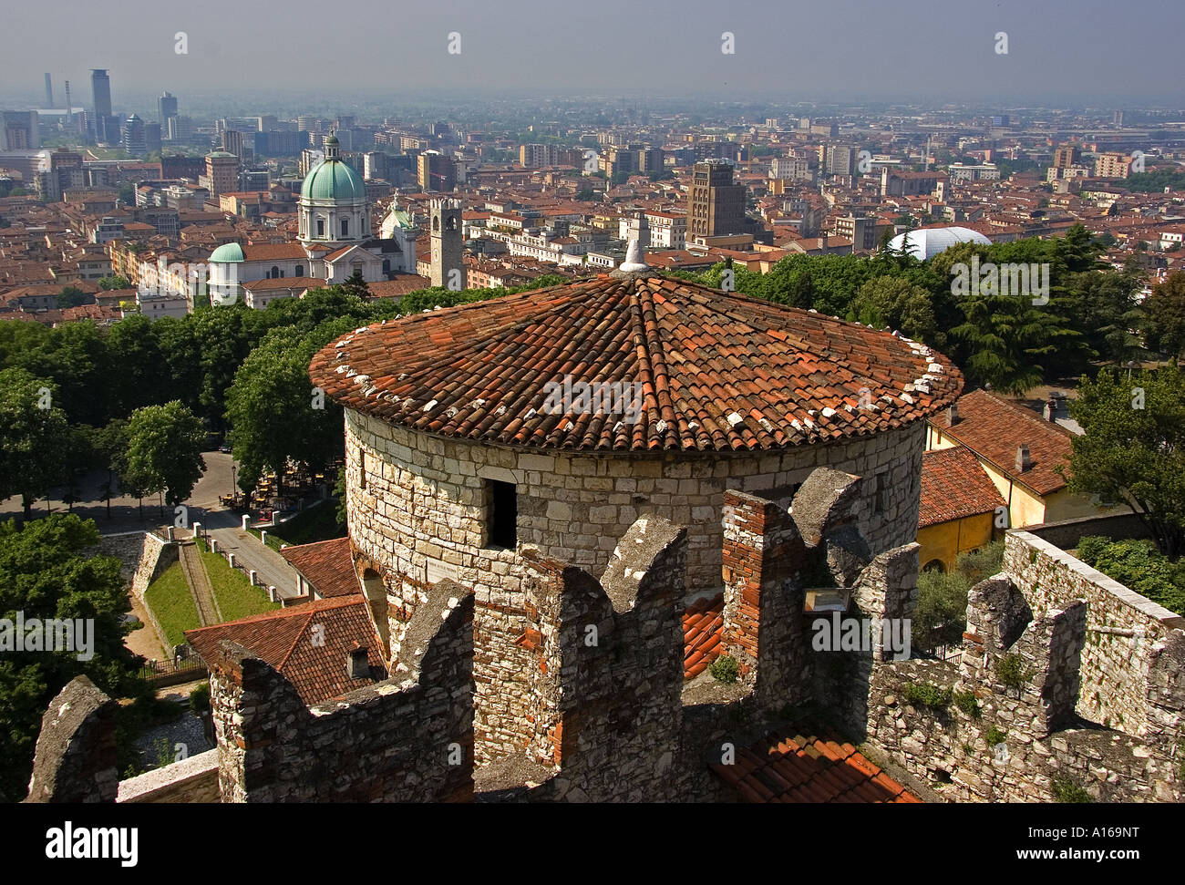 View of Bergamo from the castle Lombardy Italy Stock Photo - Alamy