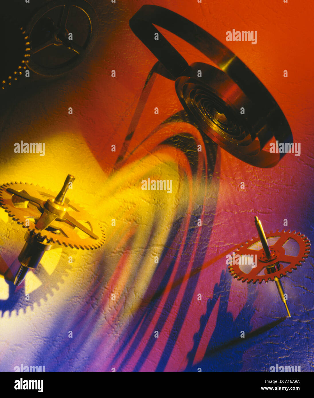 Industry cogs and springs Stock Photo - Alamy