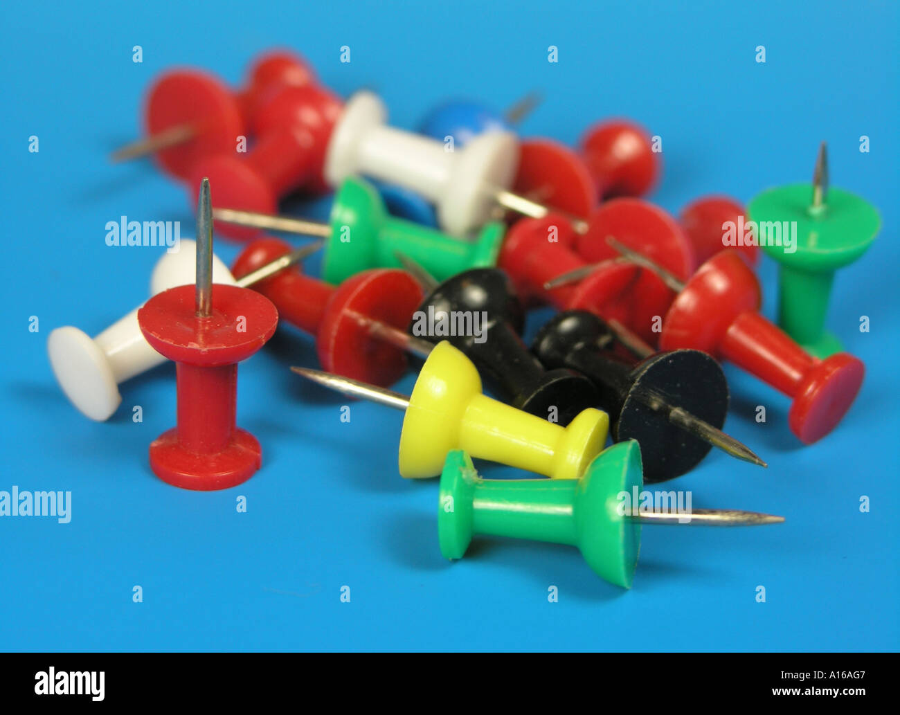 Coloured plastic match pins Stock Photo - Alamy