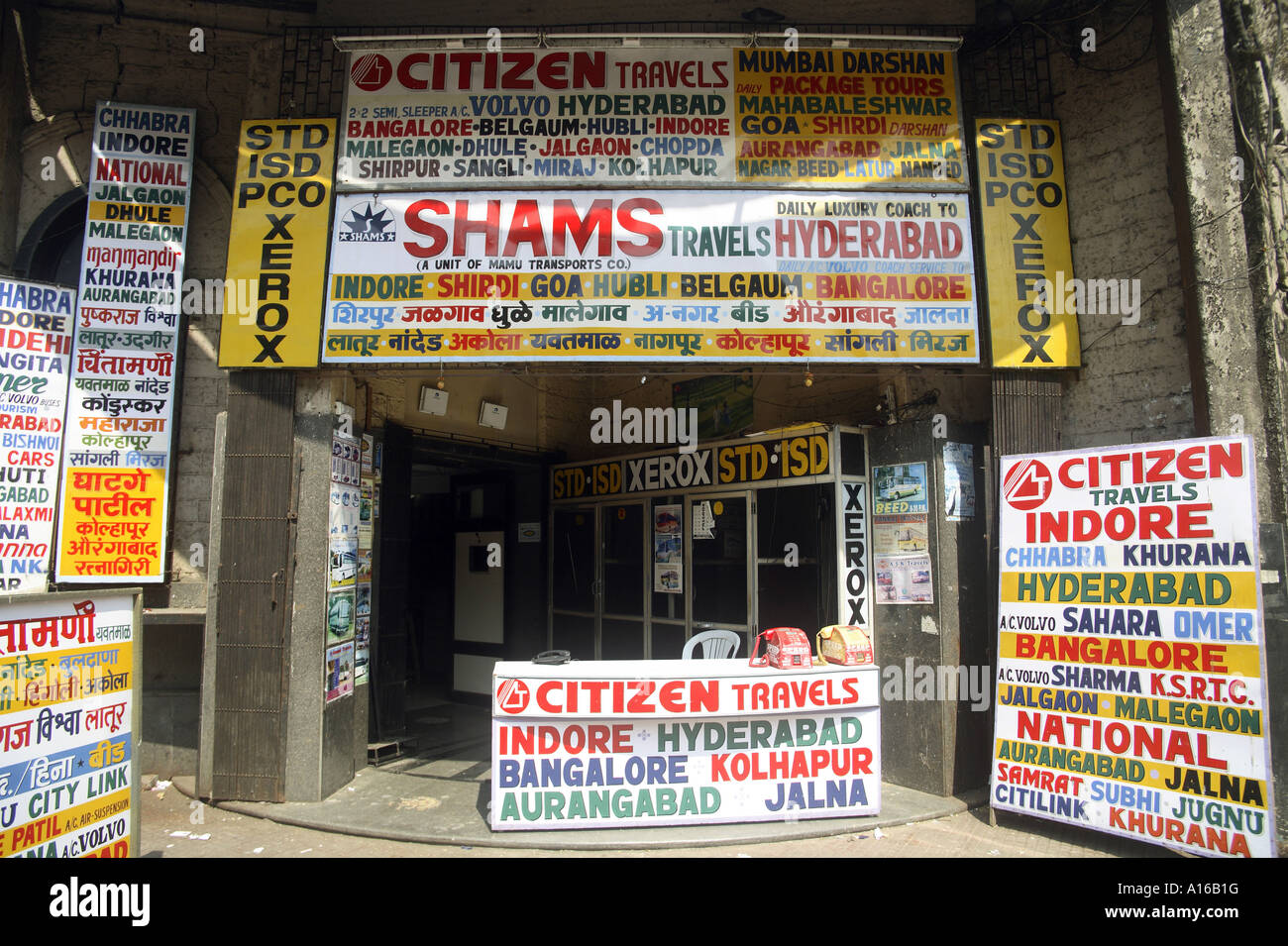 Hoardings names of destination written in Hindi Marathi and English ...