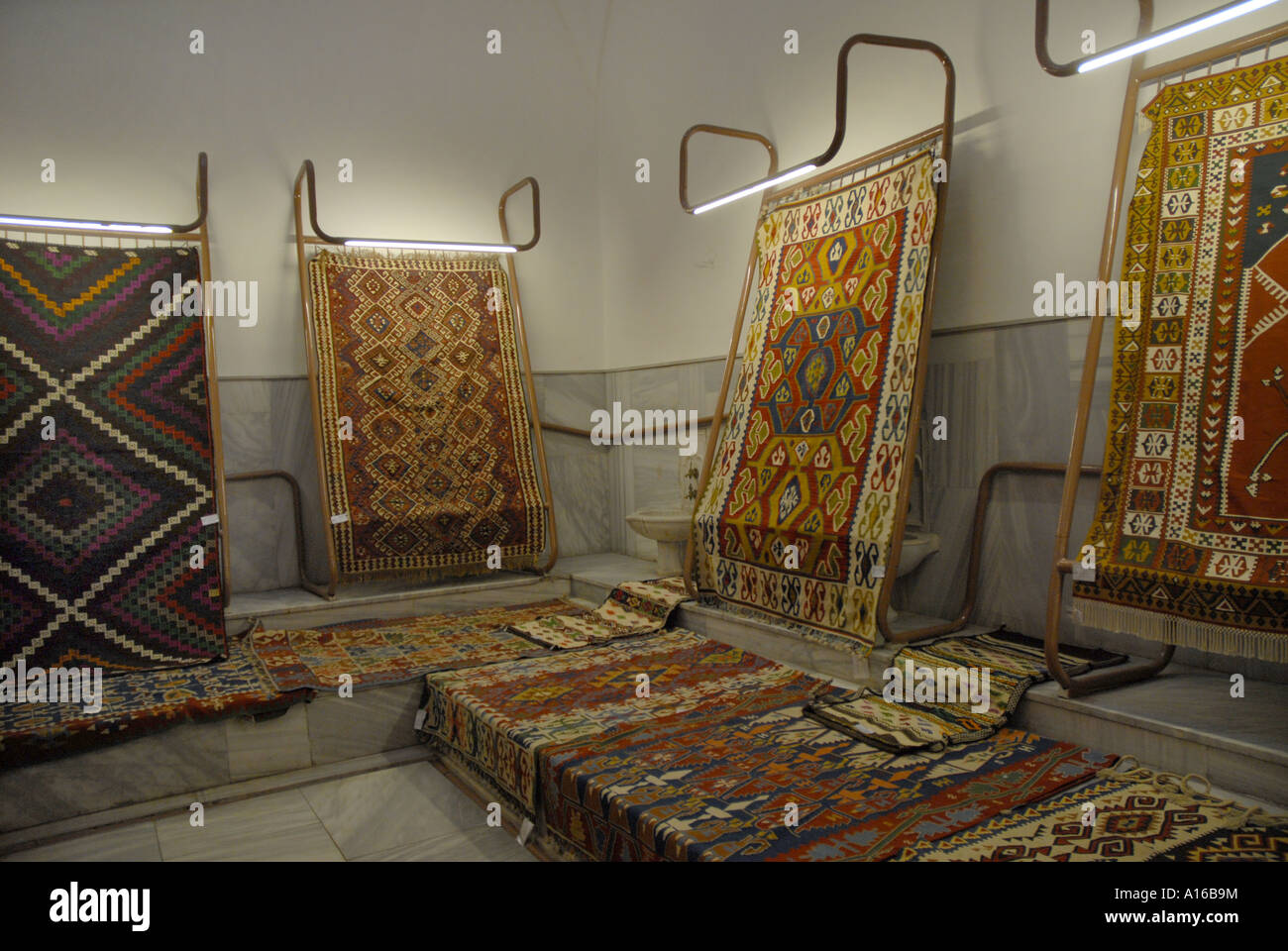 OLD AND AUTHENTIC TURKISH HANDMADE CARPETS, IN A SHOWROOM ISTANBUL ...