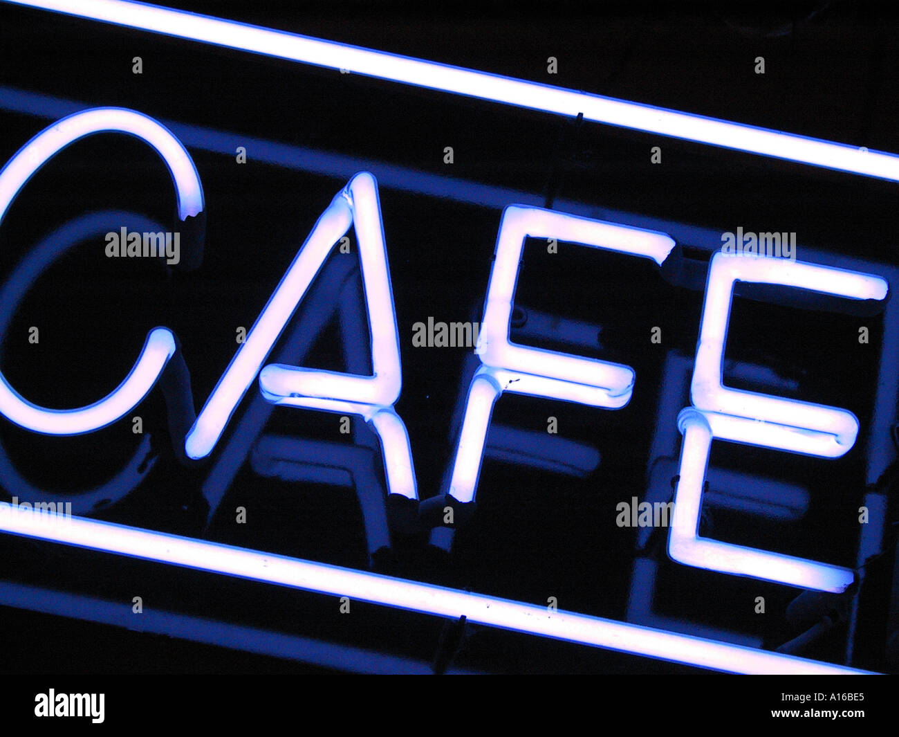 Neon Cafe sign Stock Photo - Alamy