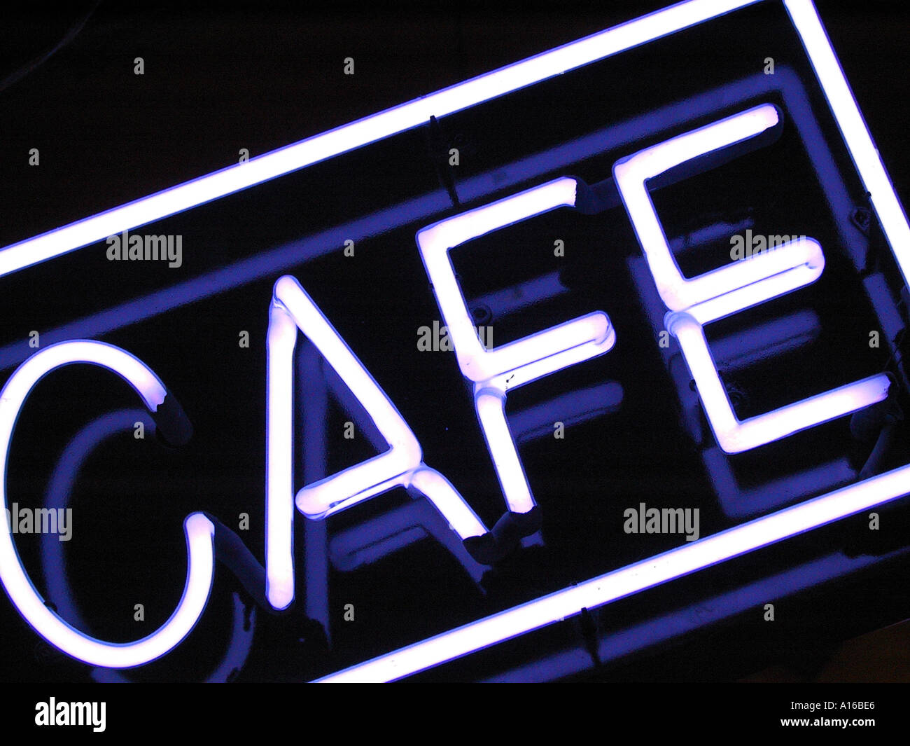 Neon Cafe sign Stock Photo - Alamy