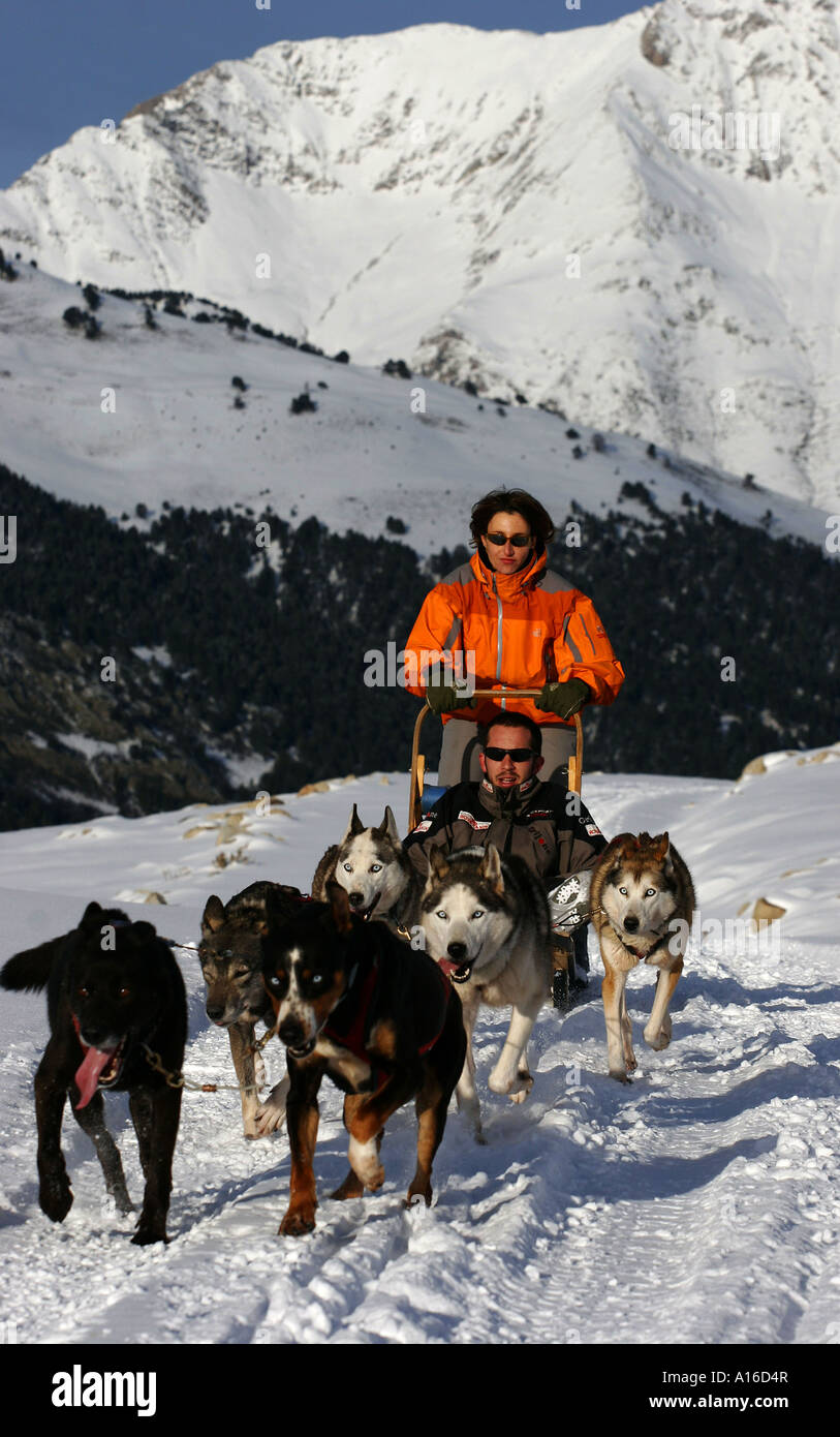 Sleigh in Pla de Beret Aran Valley Catalonia Spain Stock Photo - Alamy