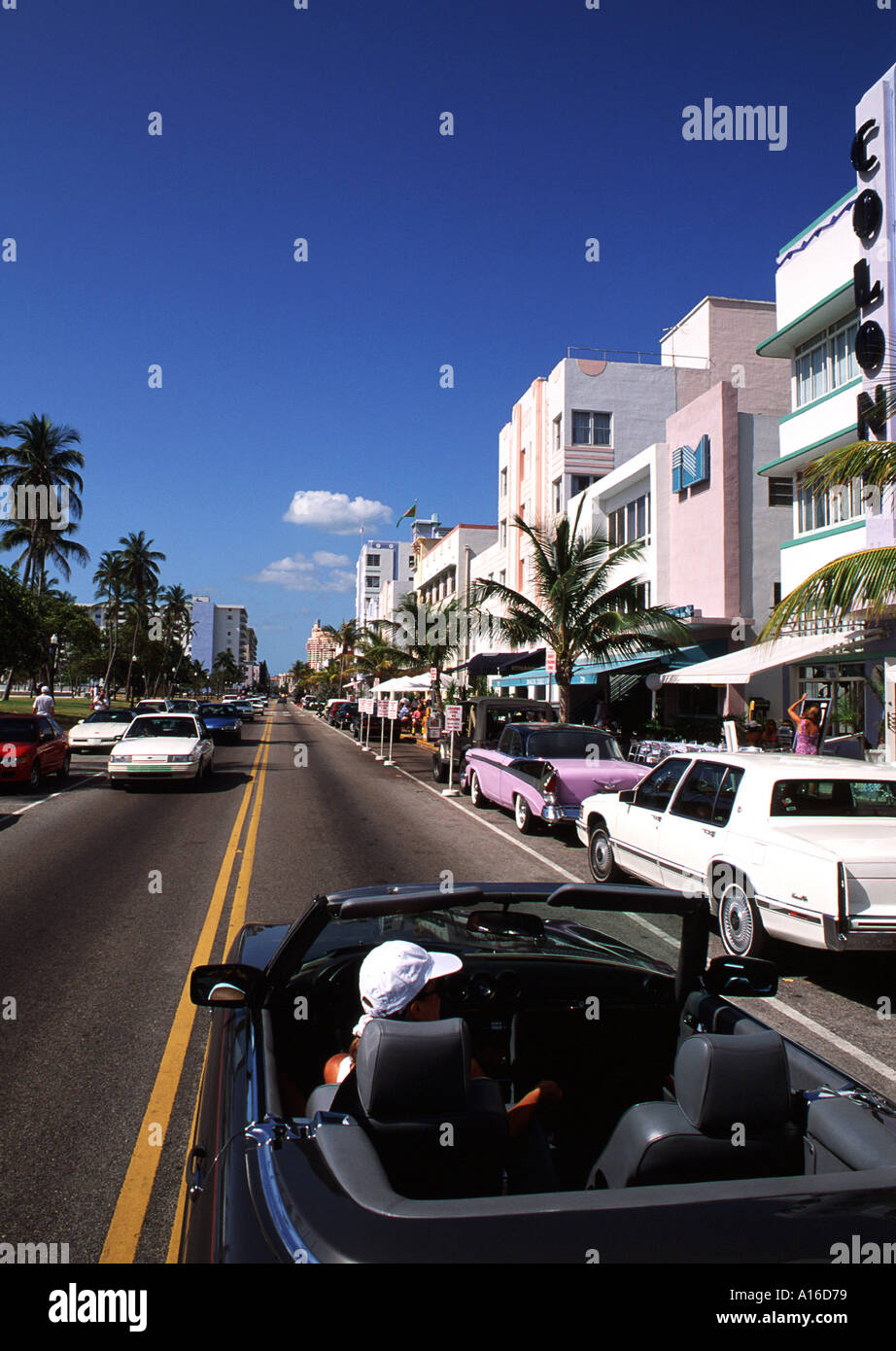 Art Deco on Ocean Drive Miami Beach Florida Stock Photo - Alamy