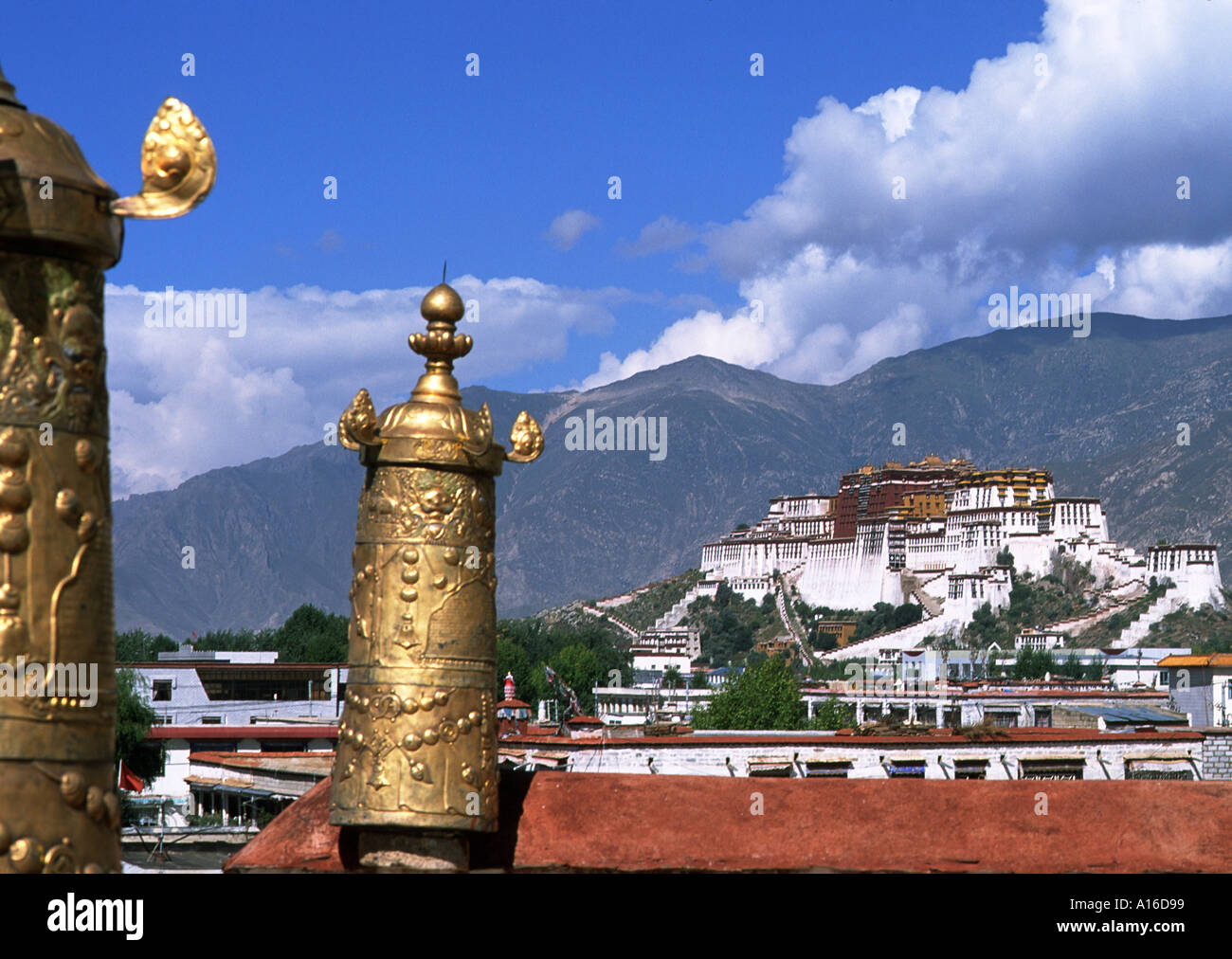 Potala Palace in Lhasa Tibet taken from Jokhang Temple and Monastery ...