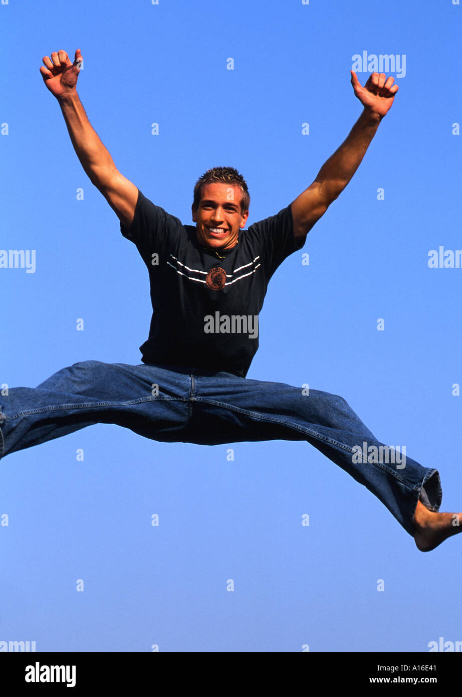 Teenager joy jumping hi-res stock photography and images - Alamy