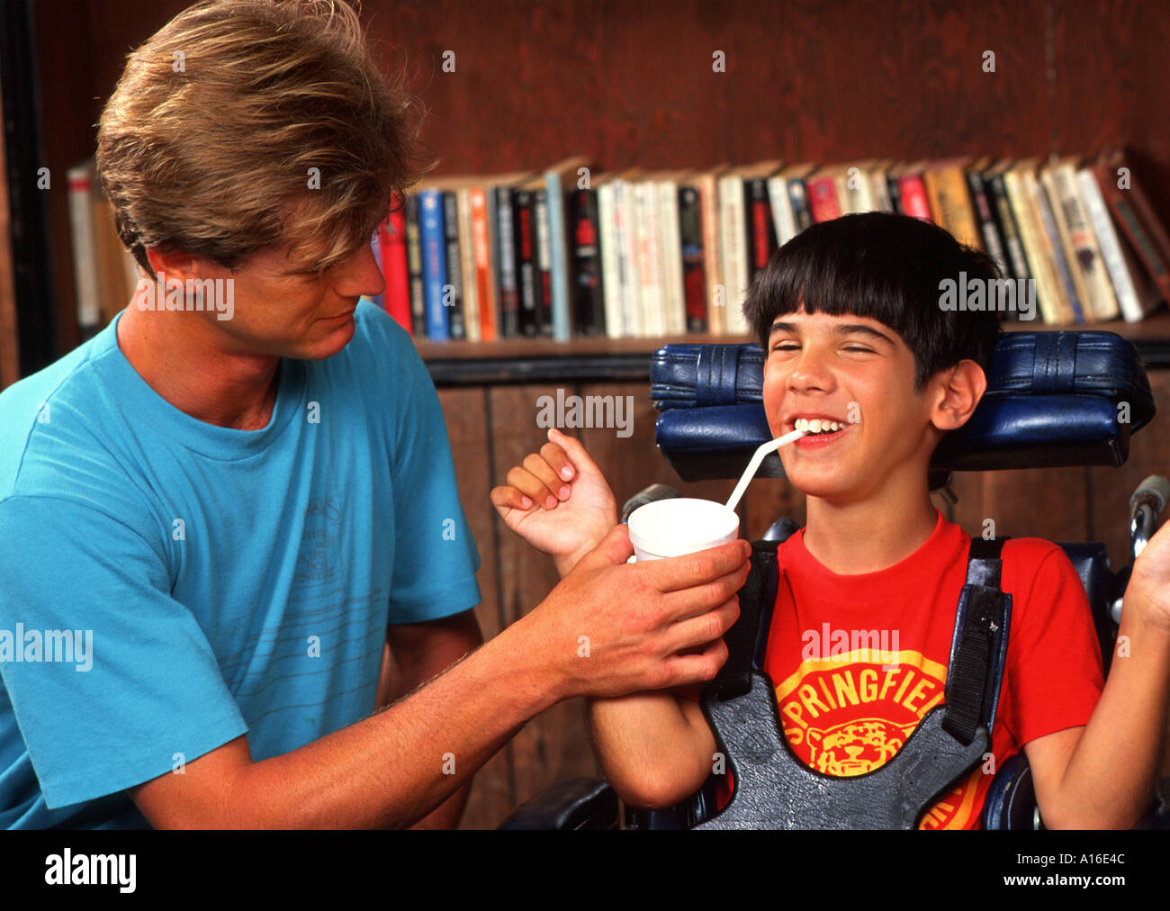 Disable boy eat hi-res stock photography and images - Alamy