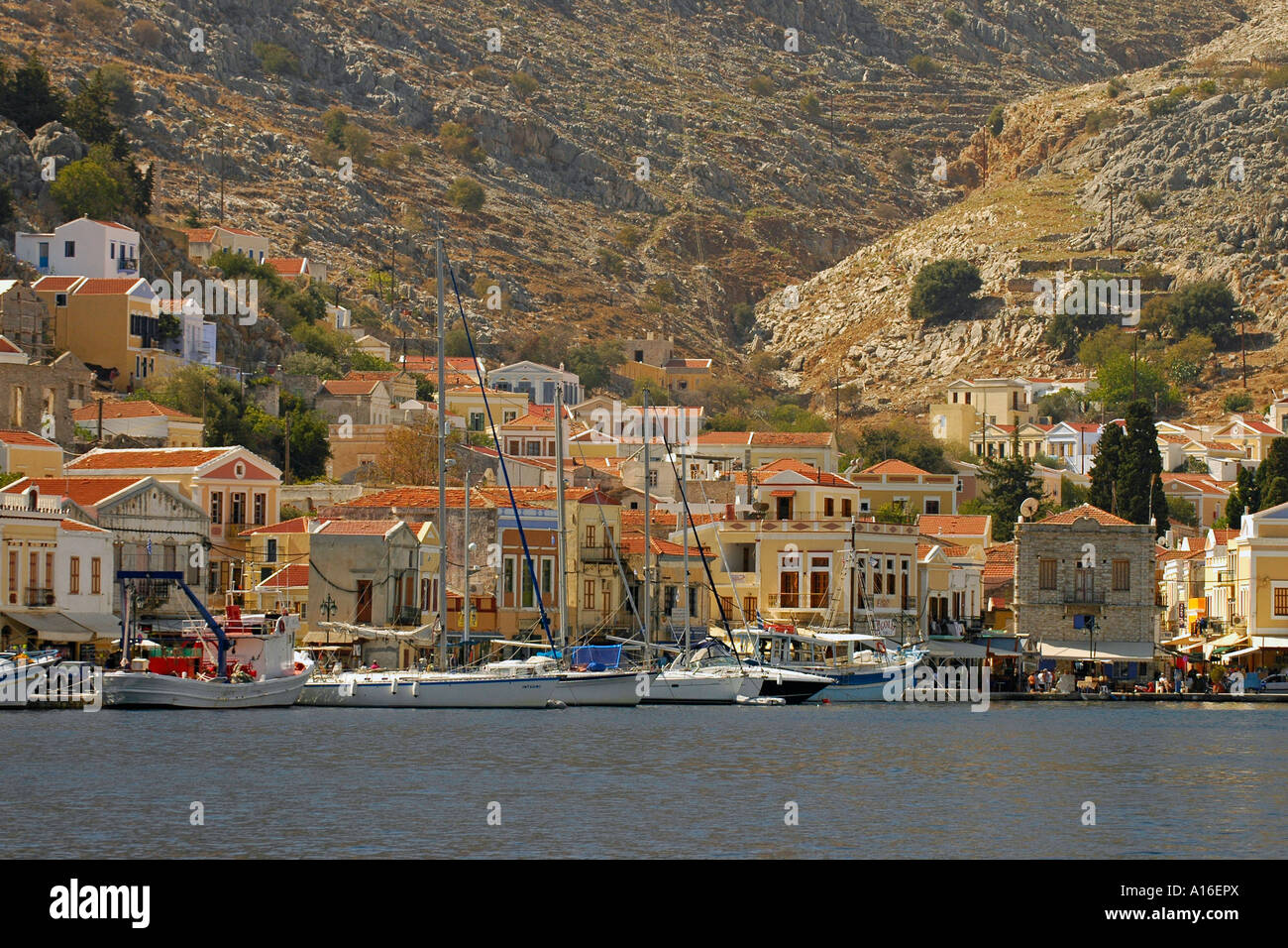Isle of Simi (Symi), Yialos-Symi Harbour, Greece Stock Photo - Alamy