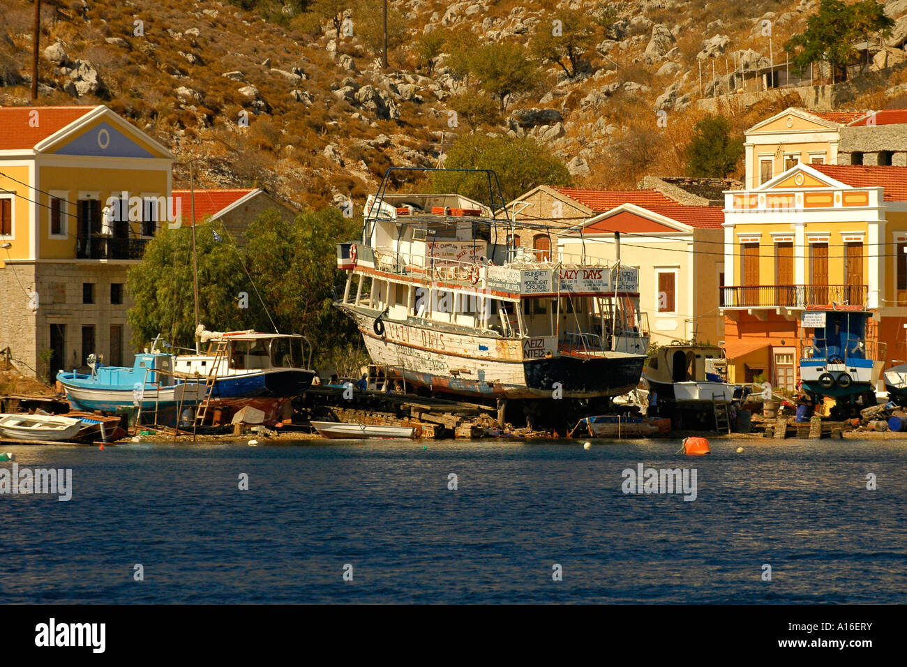 Isle of Simi (Symi), Yialos-Symi Harbour, Greece Stock Photo - Alamy