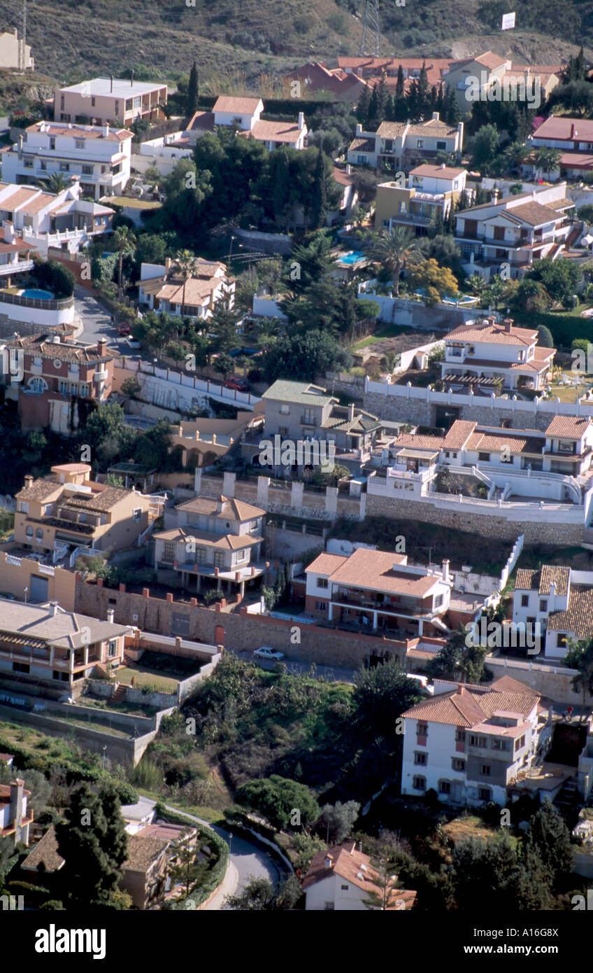 wealthy suburb with many villas Malaga Spain aerial view Stock Photo ...