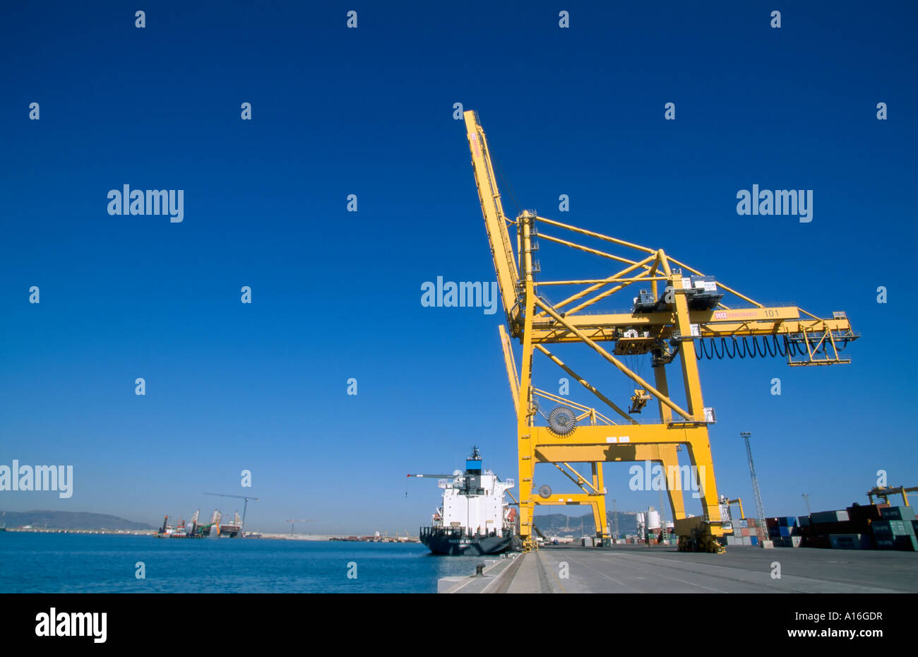 crane in container terminal Stock Photo - Alamy