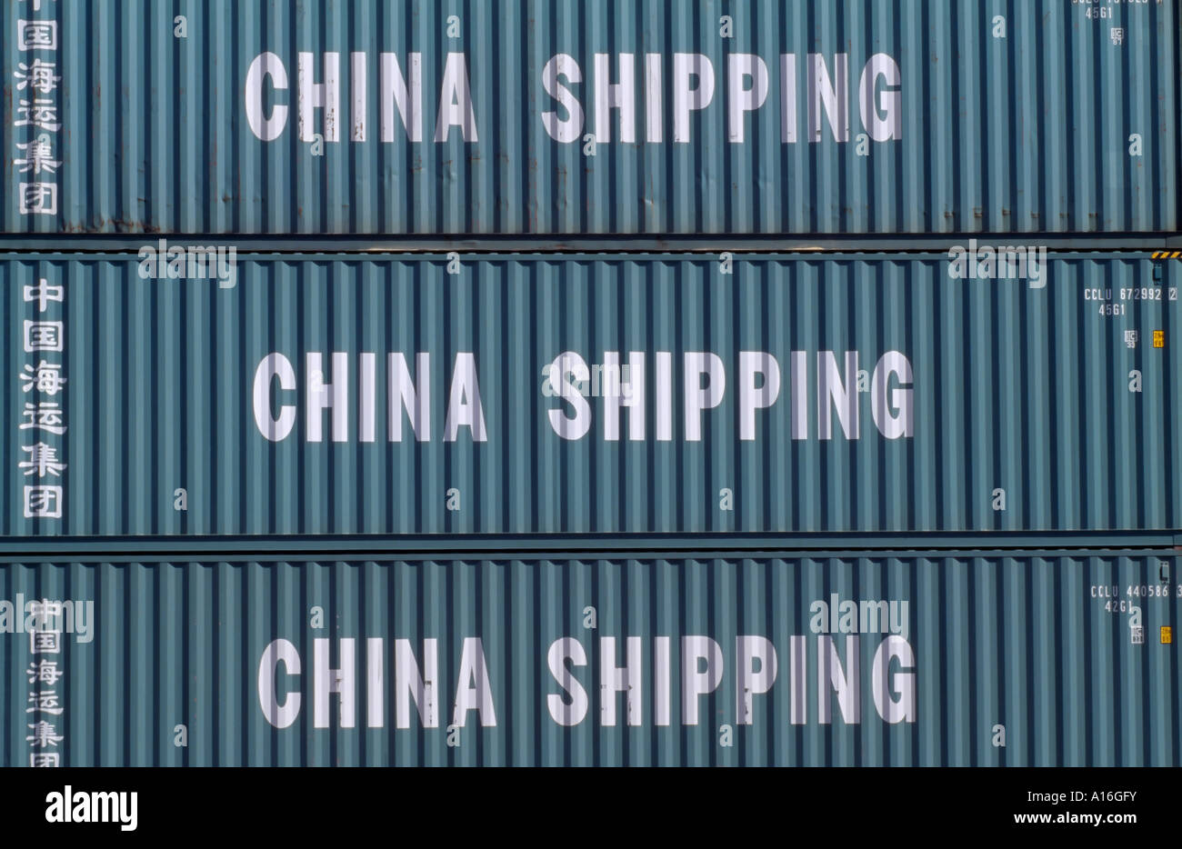 China Shipping containers in container terminal Stock Photo - Alamy
