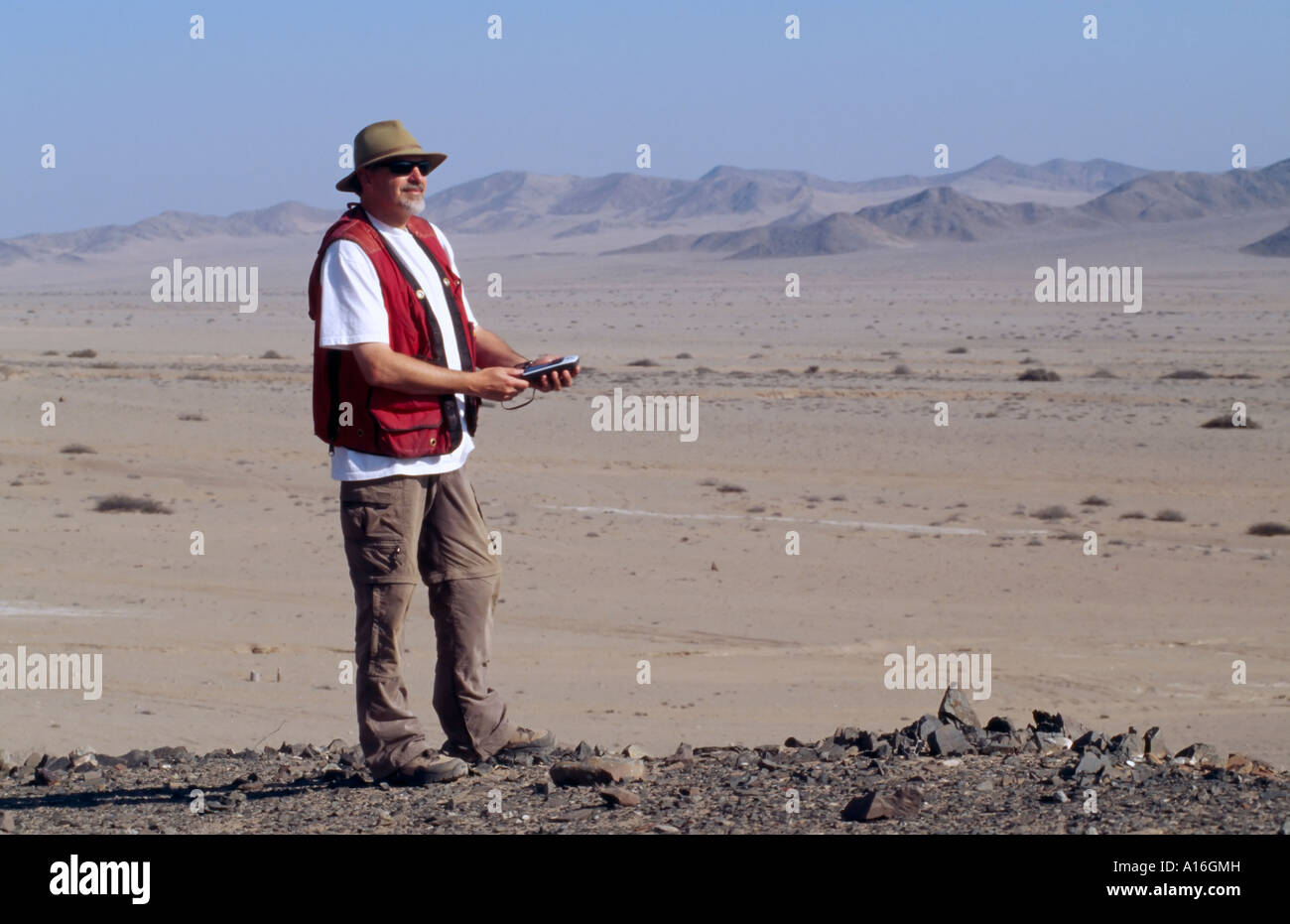 geologist with GPS in Atacama Desert Chile Stock Photo - Alamy