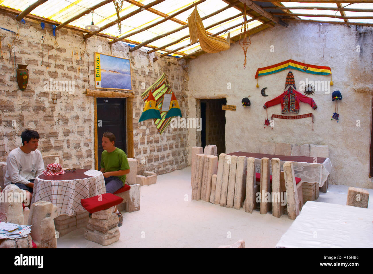 The Salt Hotel in the middle of Salar de Uyuni Southwest Bolivia Stock ...