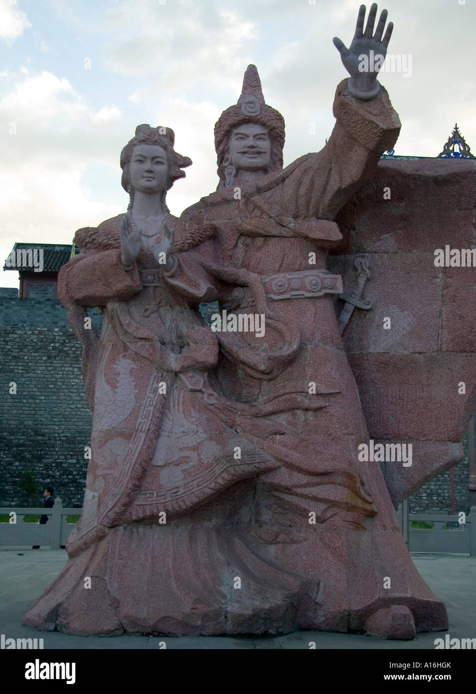 The statue of the governor of Songpan and his princess wife at the ...